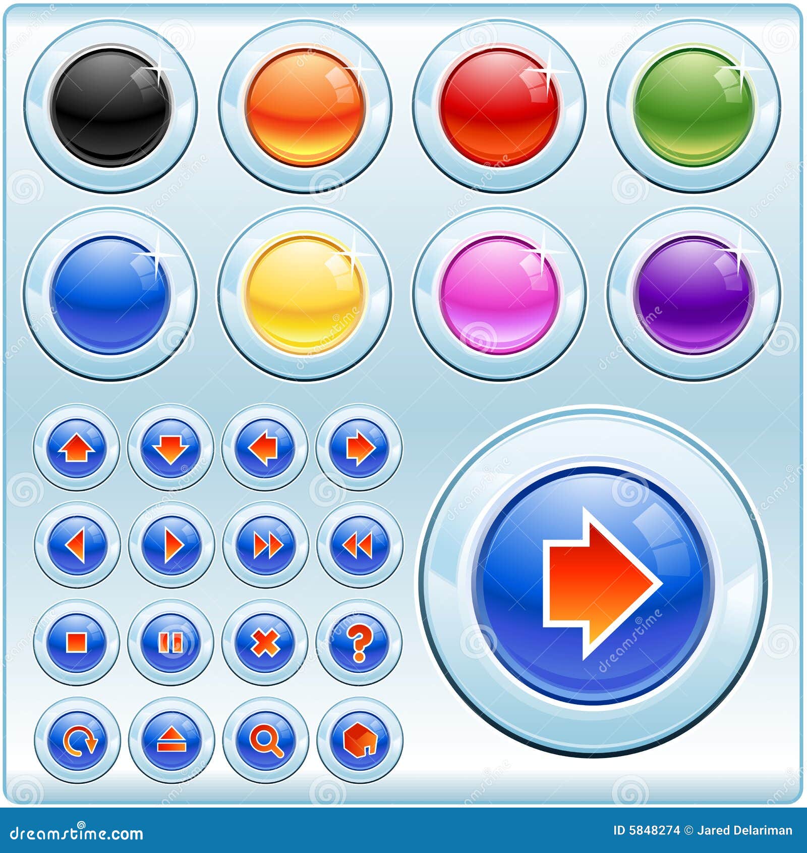 Shiny Buttons and Icons stock vector. Illustration of back - 5848274