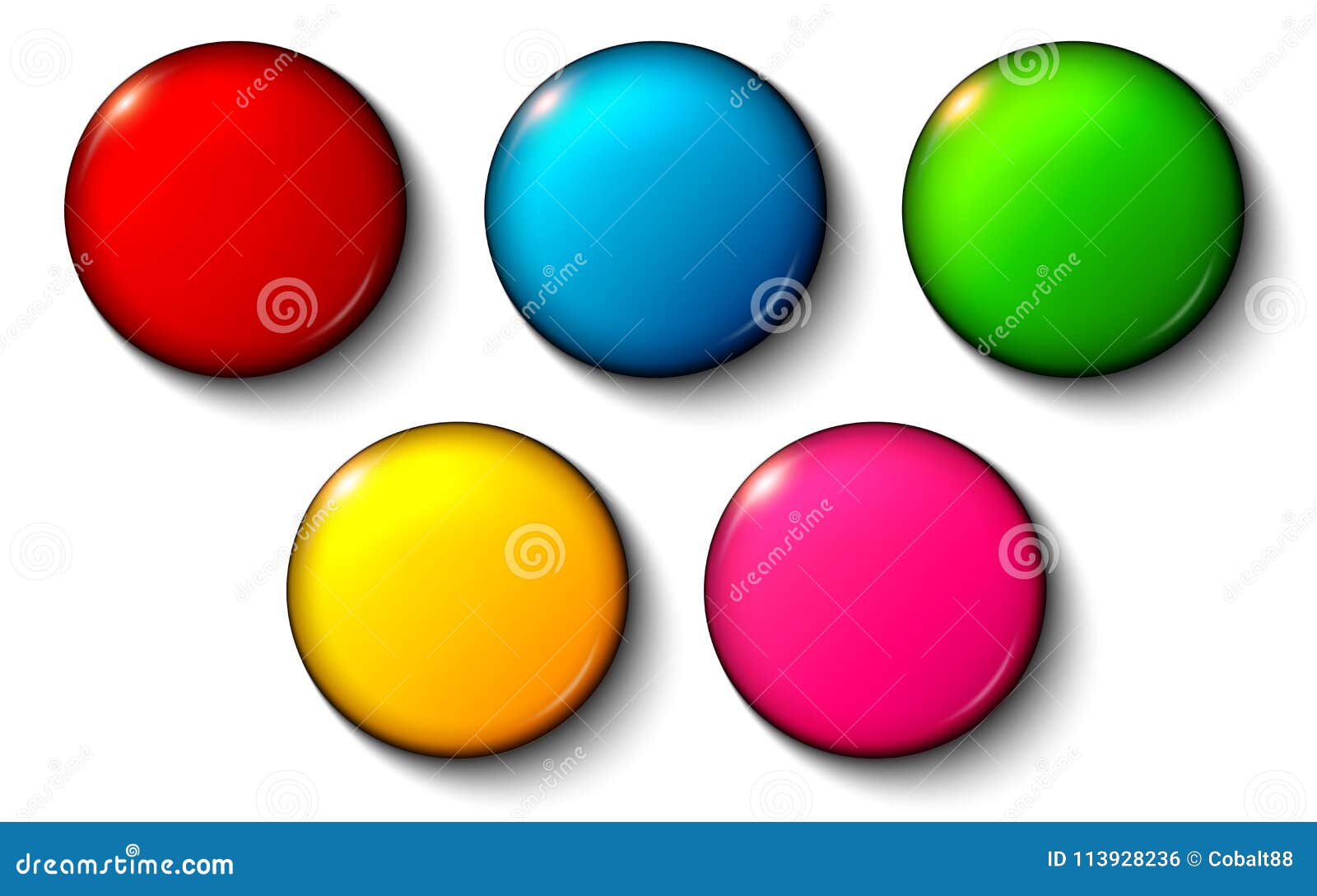 Shiny buttons set stock vector. Illustration of reflection - 113928236