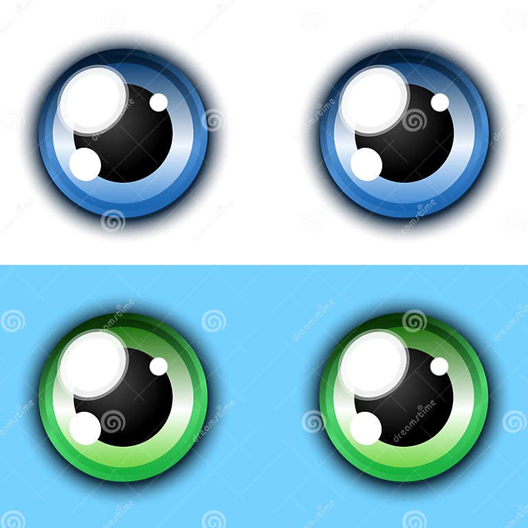 Shiny Cartoon Eye Collection Stock Vector - Illustration of vision ...