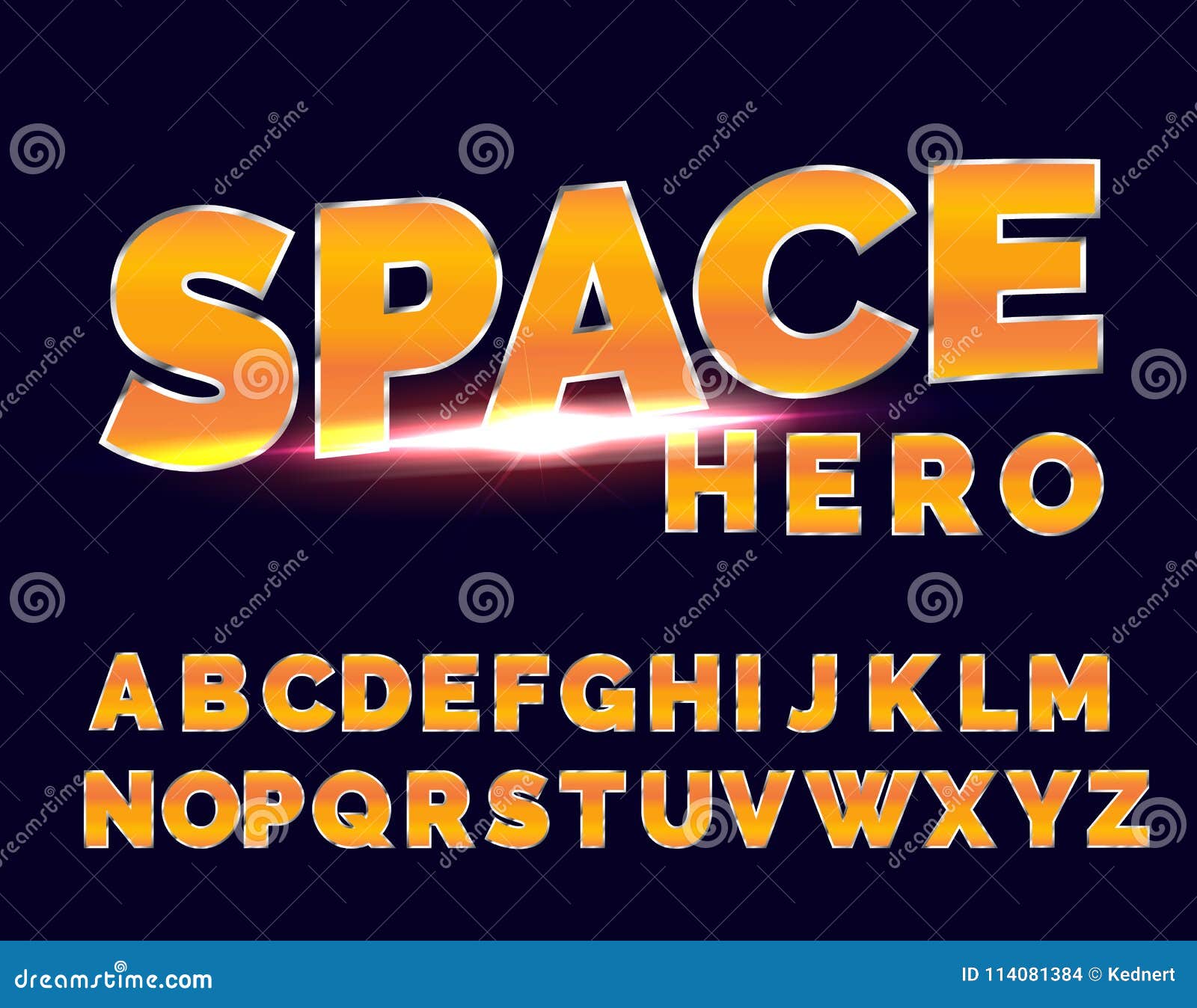 Shiny Chrome Alphabet Retro Font. Sci-fi 80s Future Style. Stock Vector ...