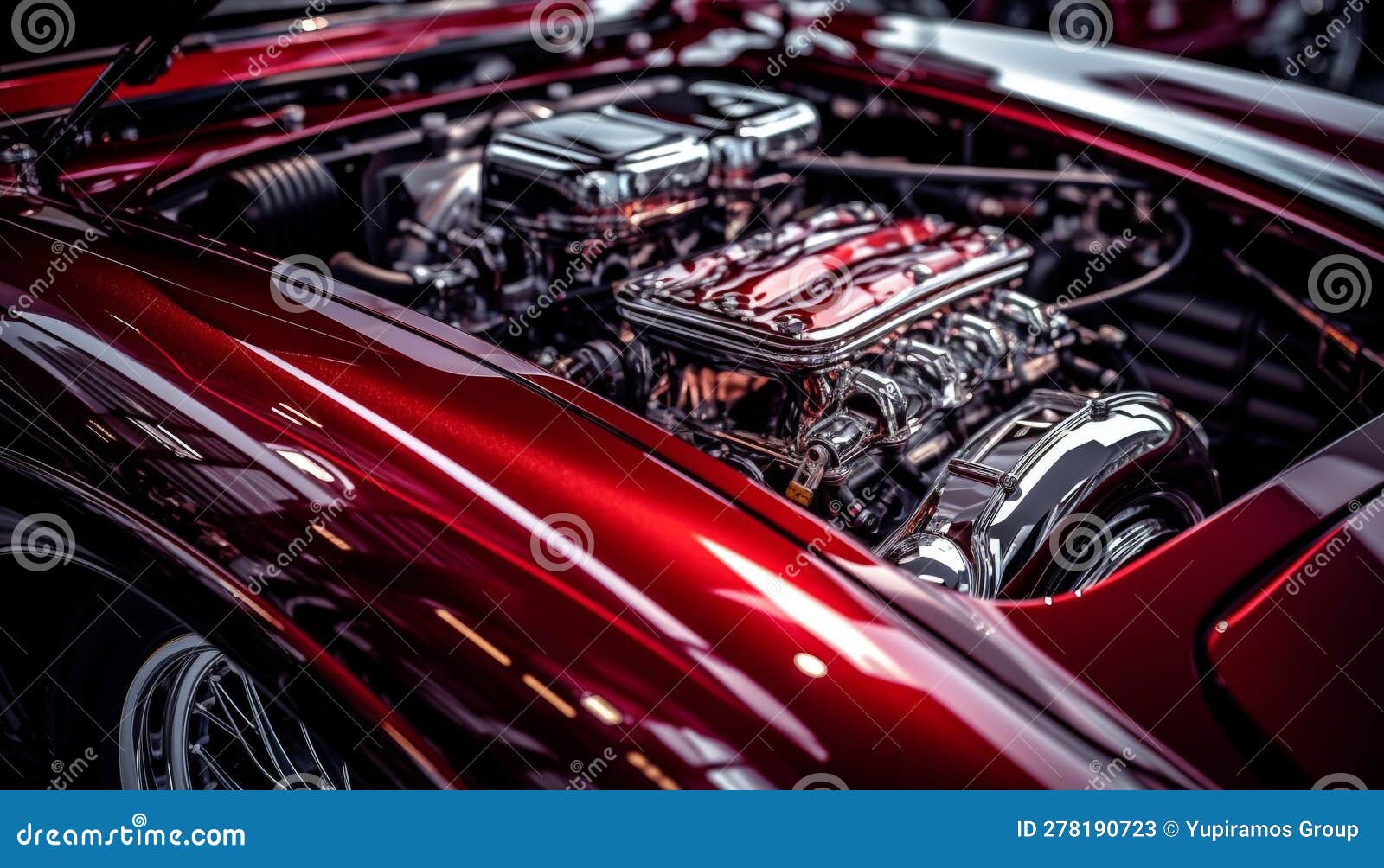 Shiny Chrome Sports Car, Speedometer Reflects Elegance Generated by AI ...