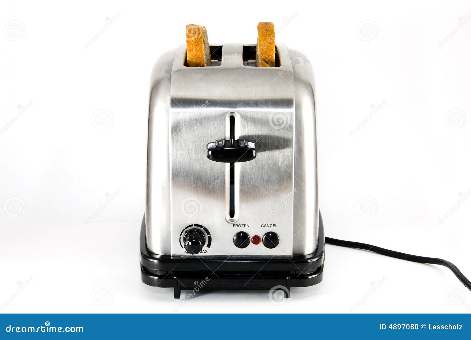 Shiny Chrome Toaster with Two Slices of Bread Stock Photo - Image of ...
