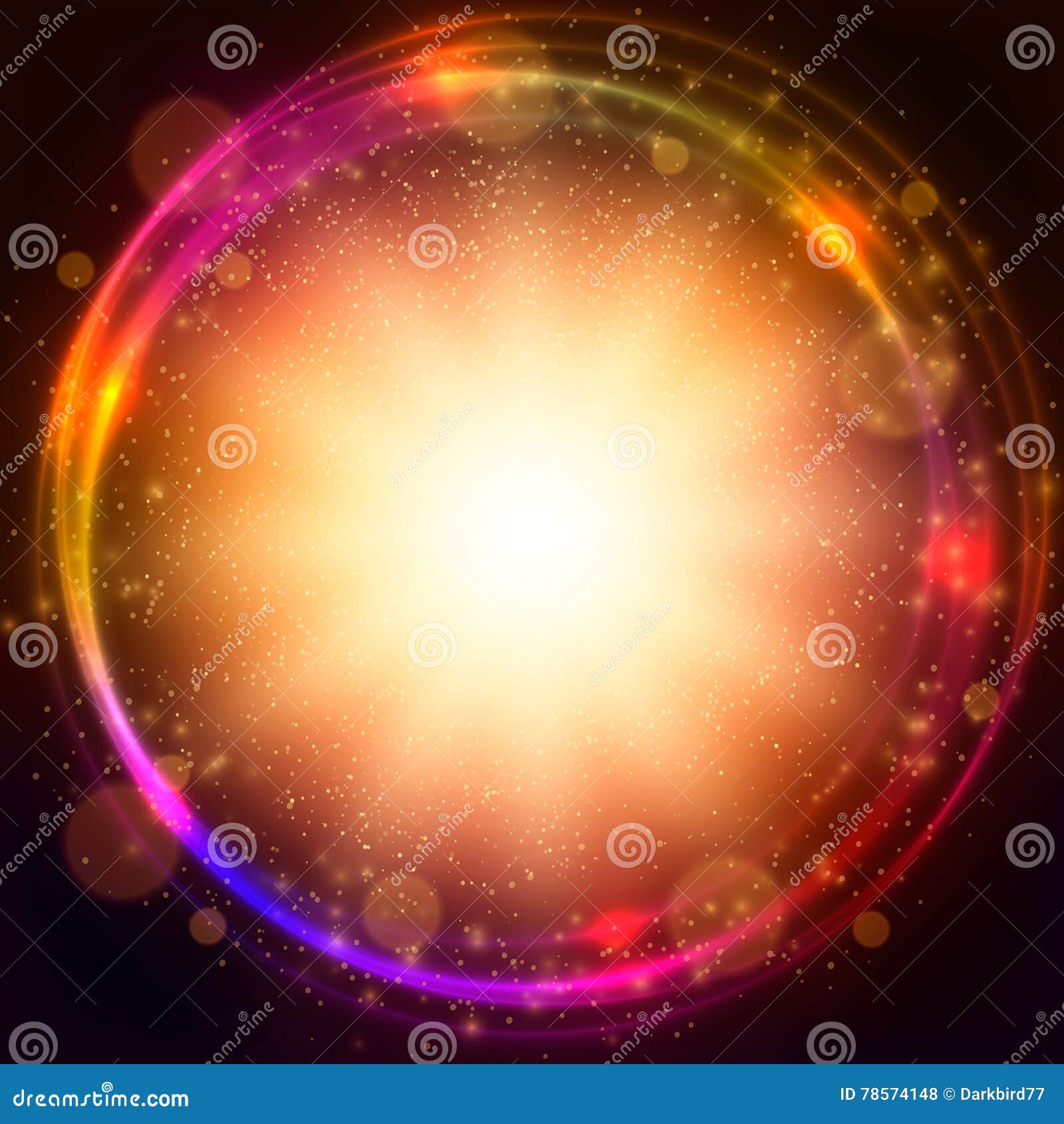 Shiny Circle Frame Retro Background Royalty-Free Cartoon ...