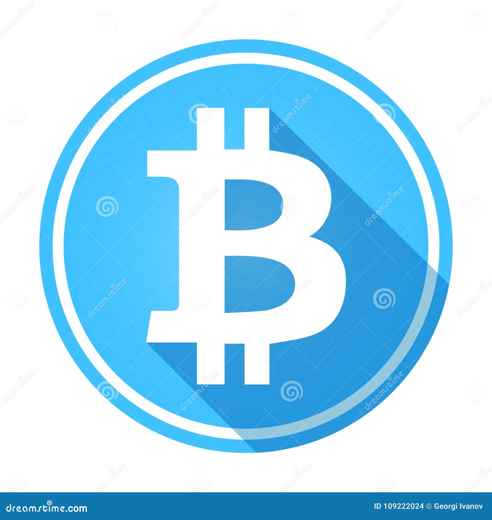 Shiny, Circular Blue Bitcoin Logo/icon. White on Blue Stock Vector ...