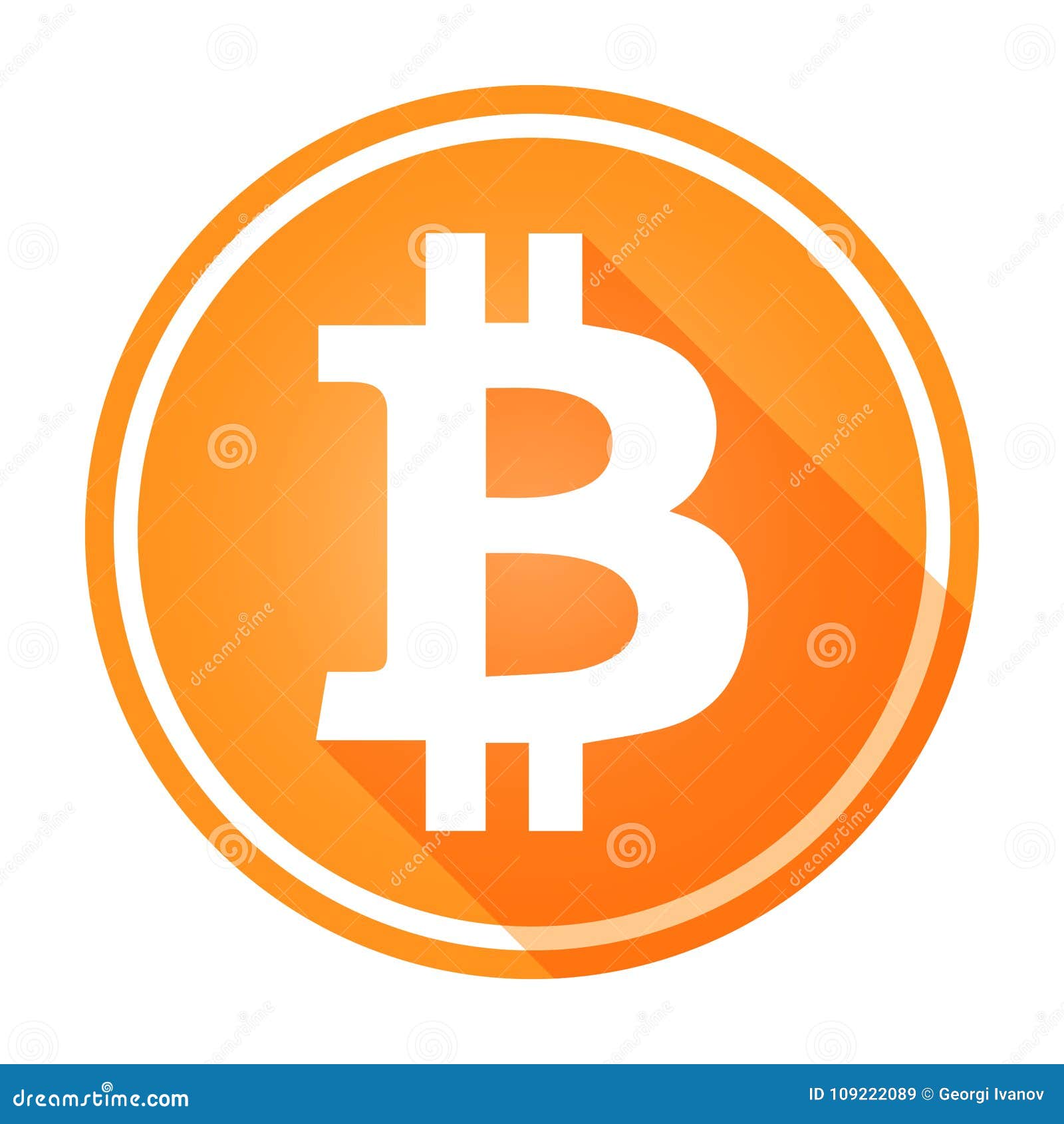 Shiny, Circular Orange Bitcoin Logo/icon. White on Orange Stock Vector ...