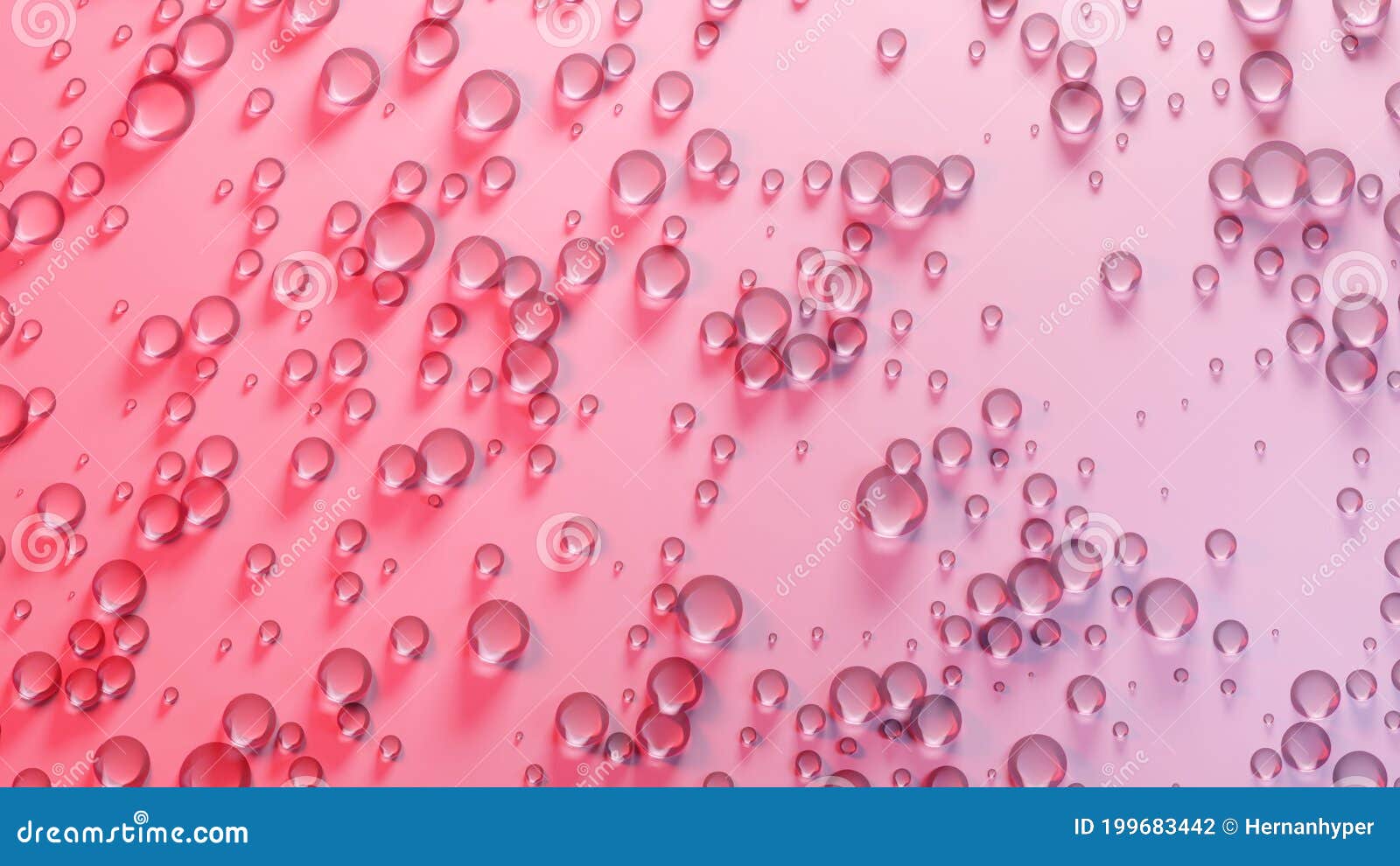 Shiny Clear Droplets on a Pastel Pink Surface. Fresh, Feminine Concept ...