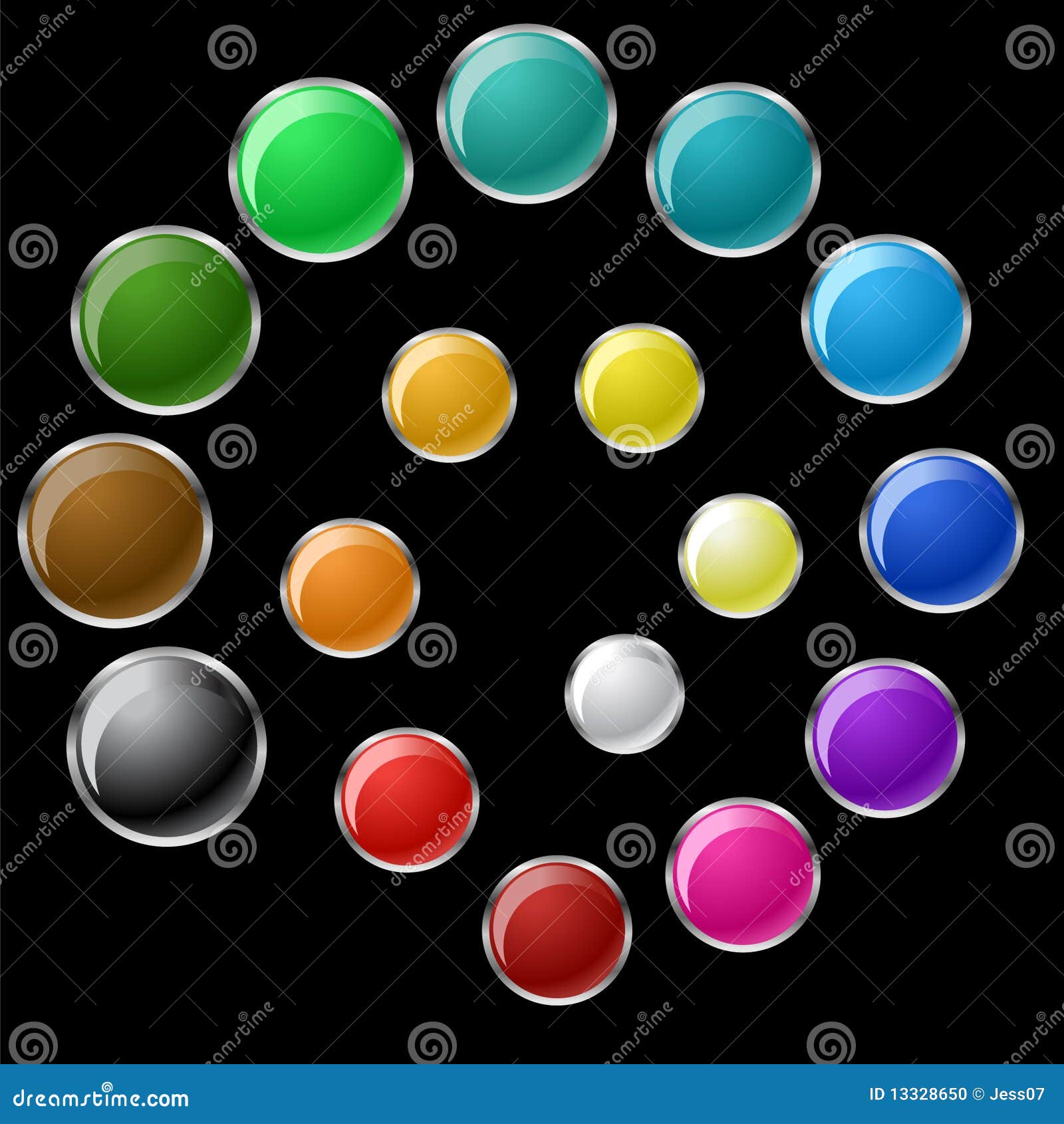 Shiny color buttons stock illustration. Illustration of object - 13328650