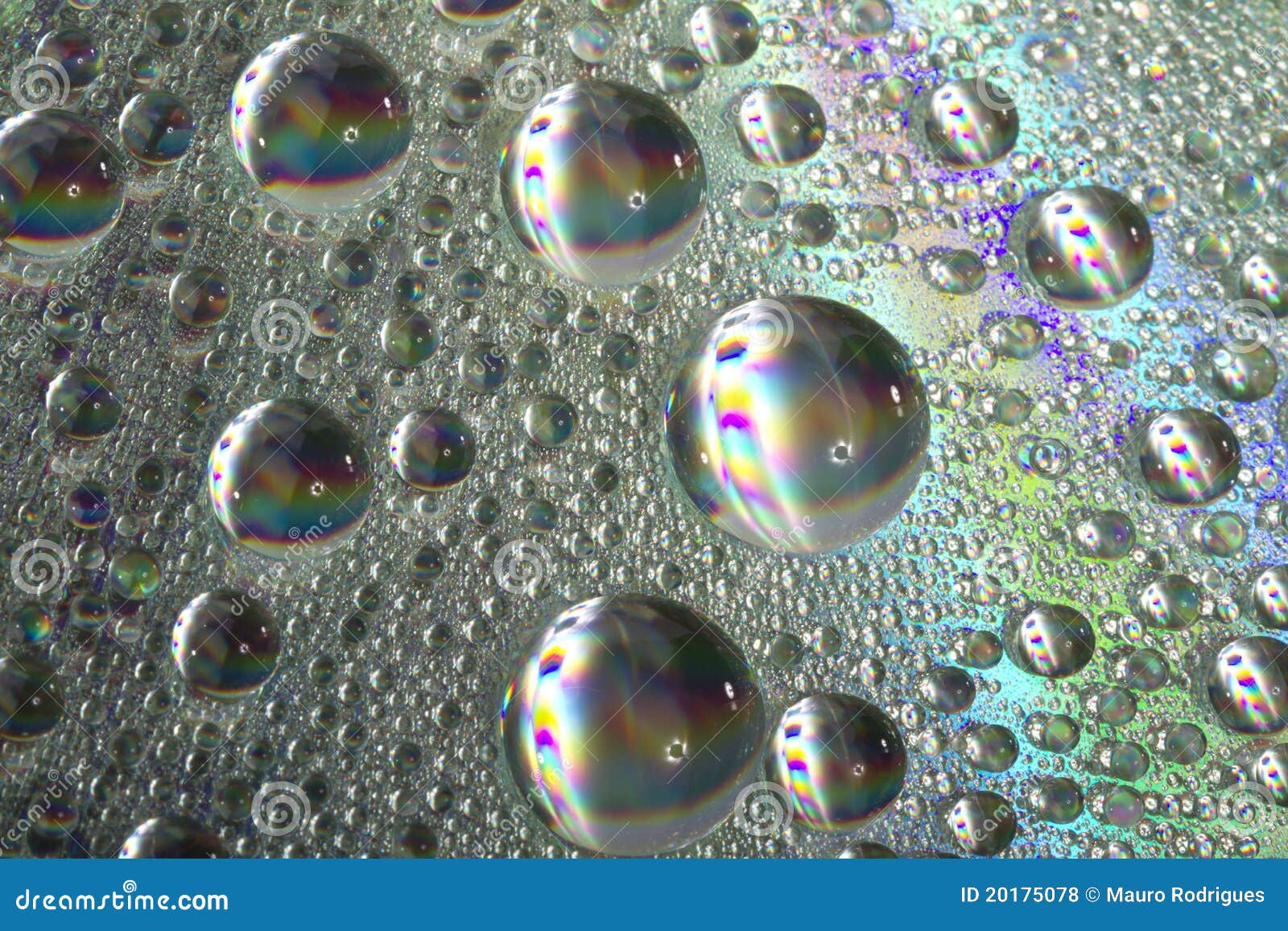 Shiny Colorful Drops of Water Stock Photo - Image of droplet, rainbow ...