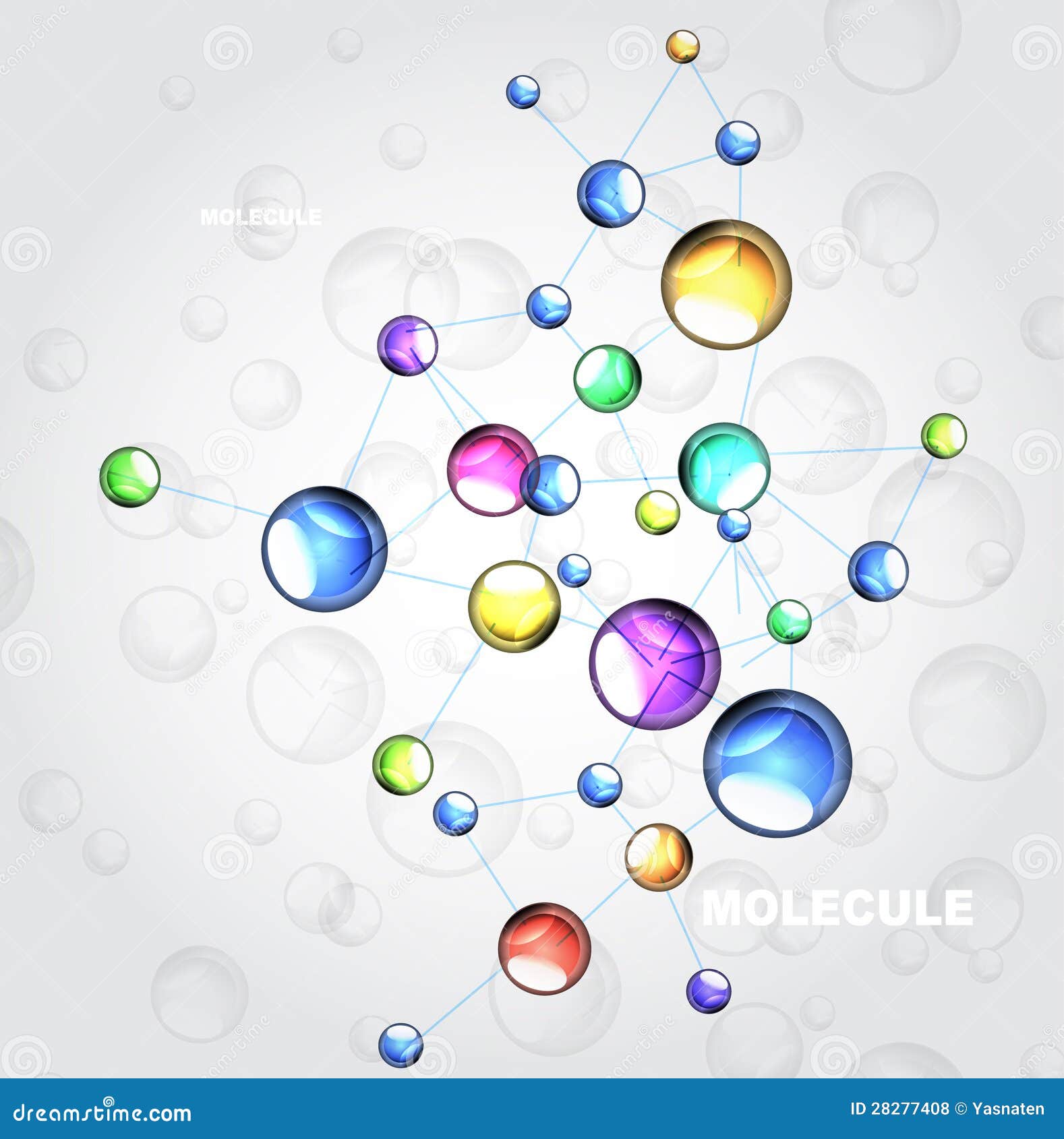 Shiny Colorful Molecules Background Stock Illustration - Illustration ...