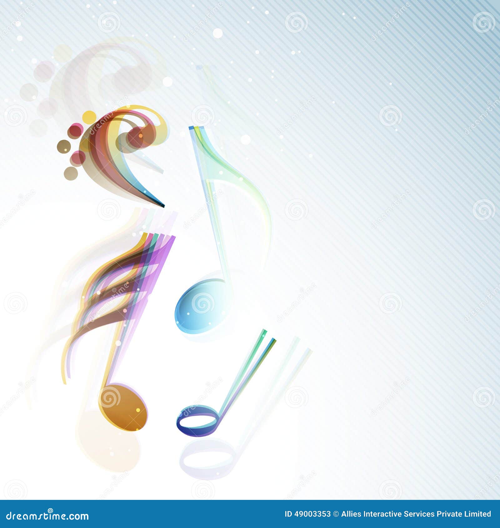 Shiny Musical Notes On Blue Background. Stock Photography ...