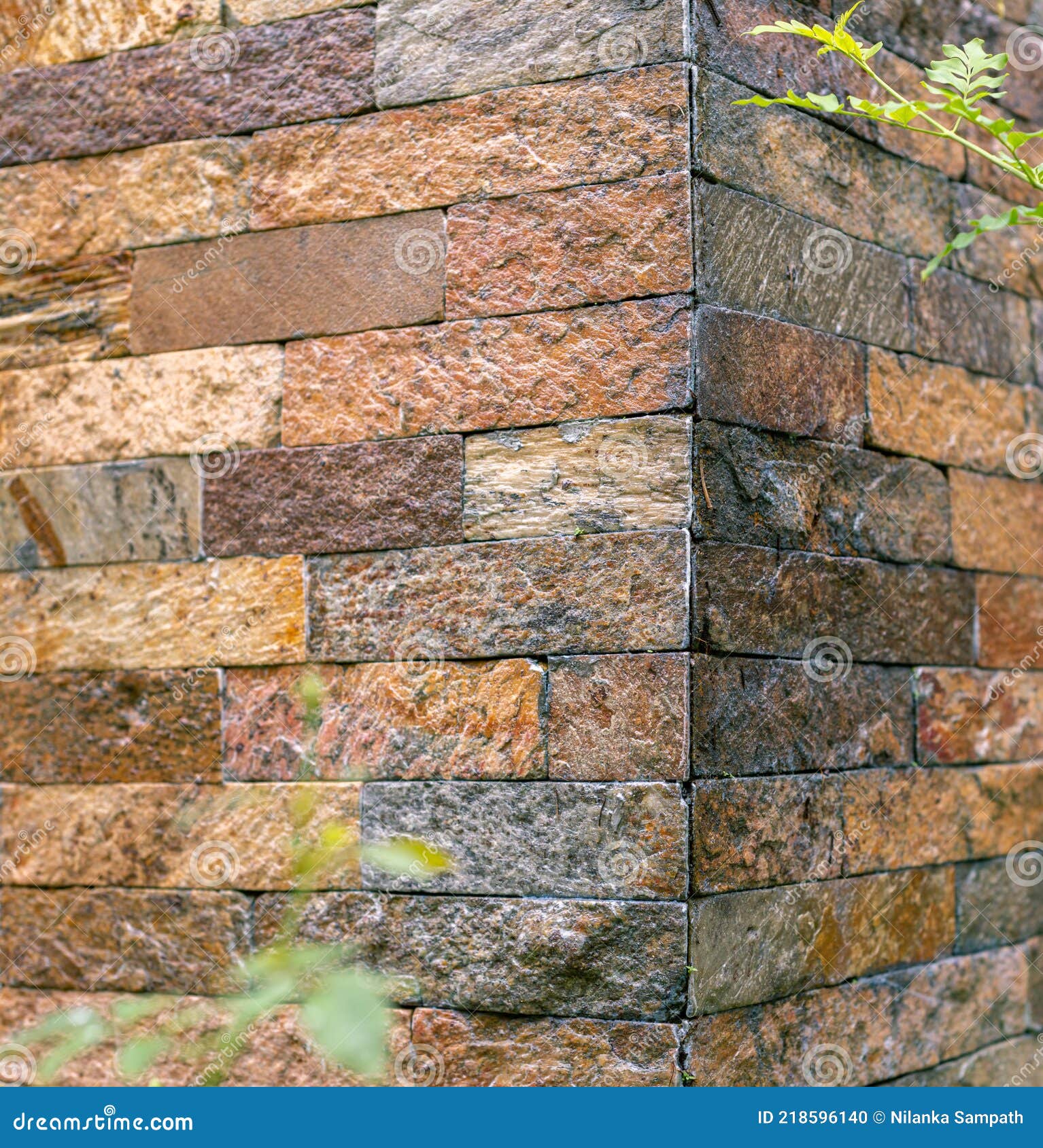 Shiny Colorful Stone Brick Wall Corner Seamless Pattern and Texture ...