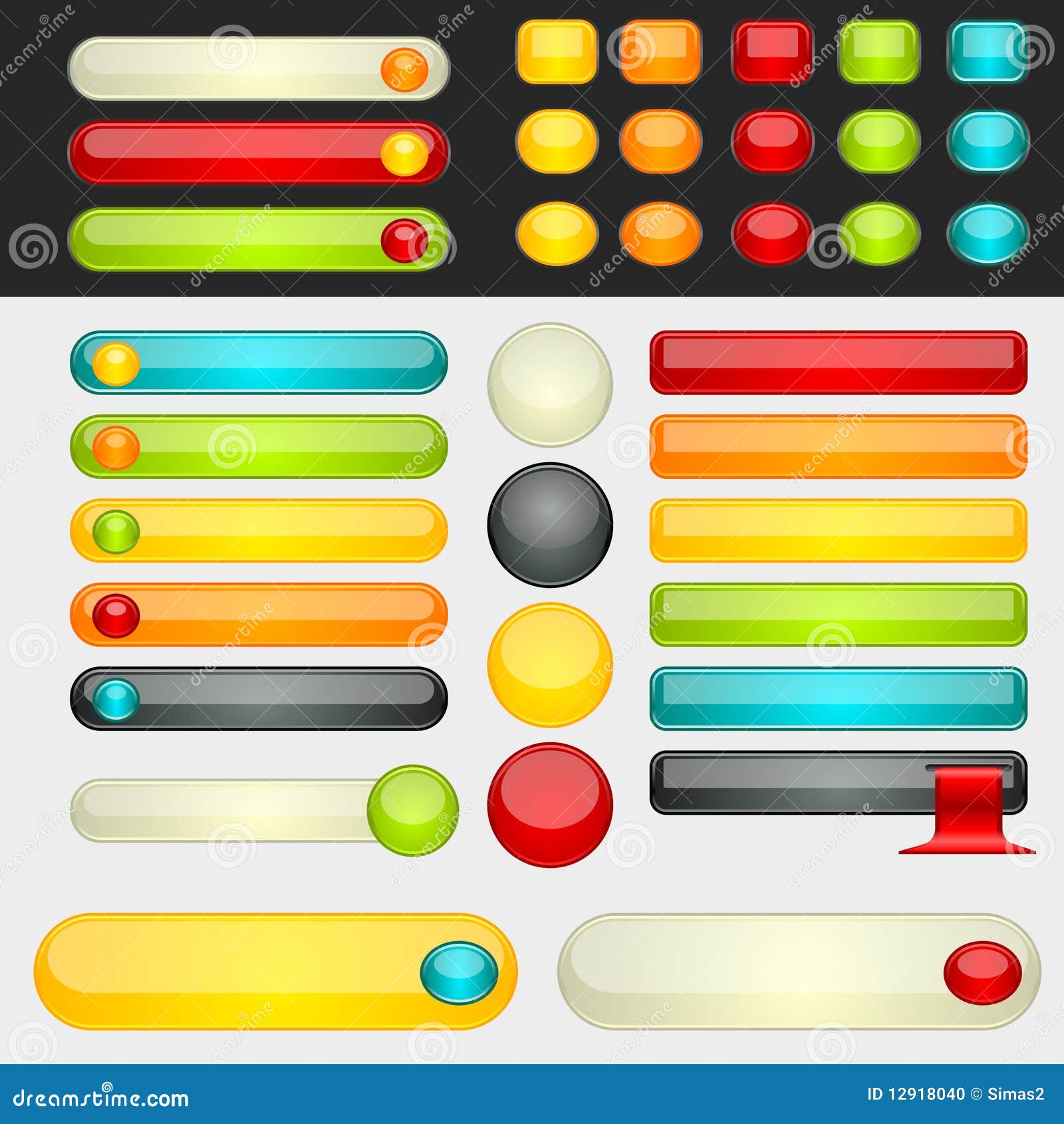 Shiny Colorful Web Buttons stock vector. Illustration of magenta - 12918040