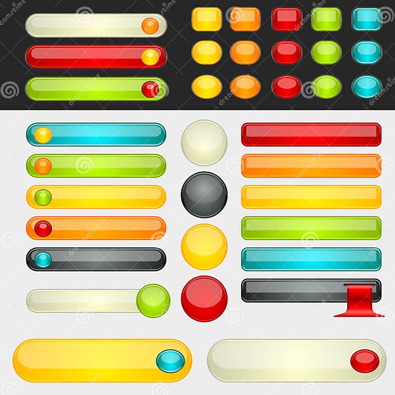 Shiny Colorful Web Buttons stock vector. Illustration of magenta - 12918040