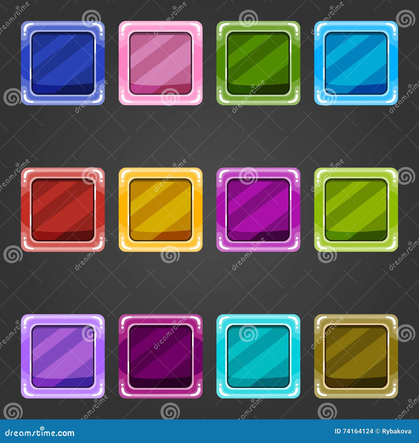 Shiny concave buttons stock illustration. Illustration of green - 74164124