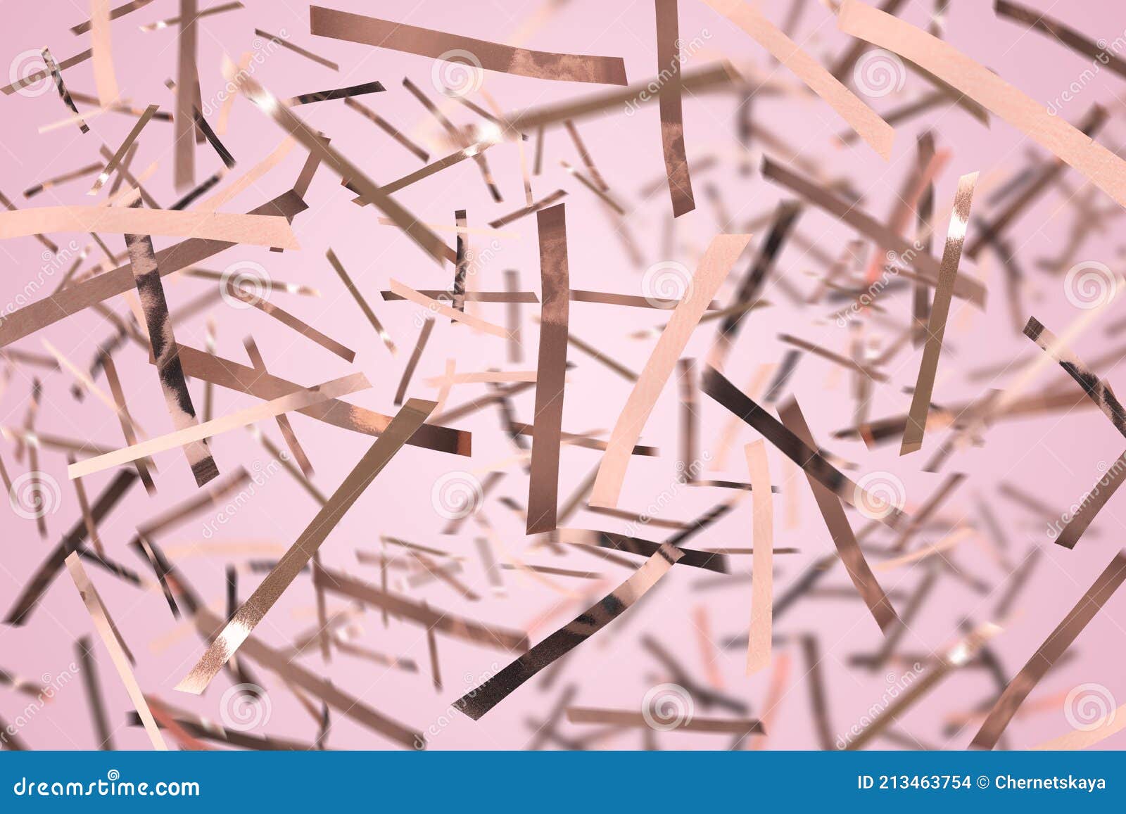 Shiny Confetti Falling Down on Light Pink Background Stock Photo ...