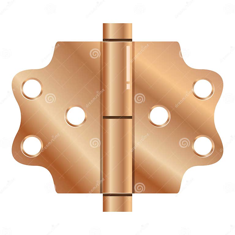 Shiny Copper Door Hinge Connecting Two Objects Together Stock Vector ...