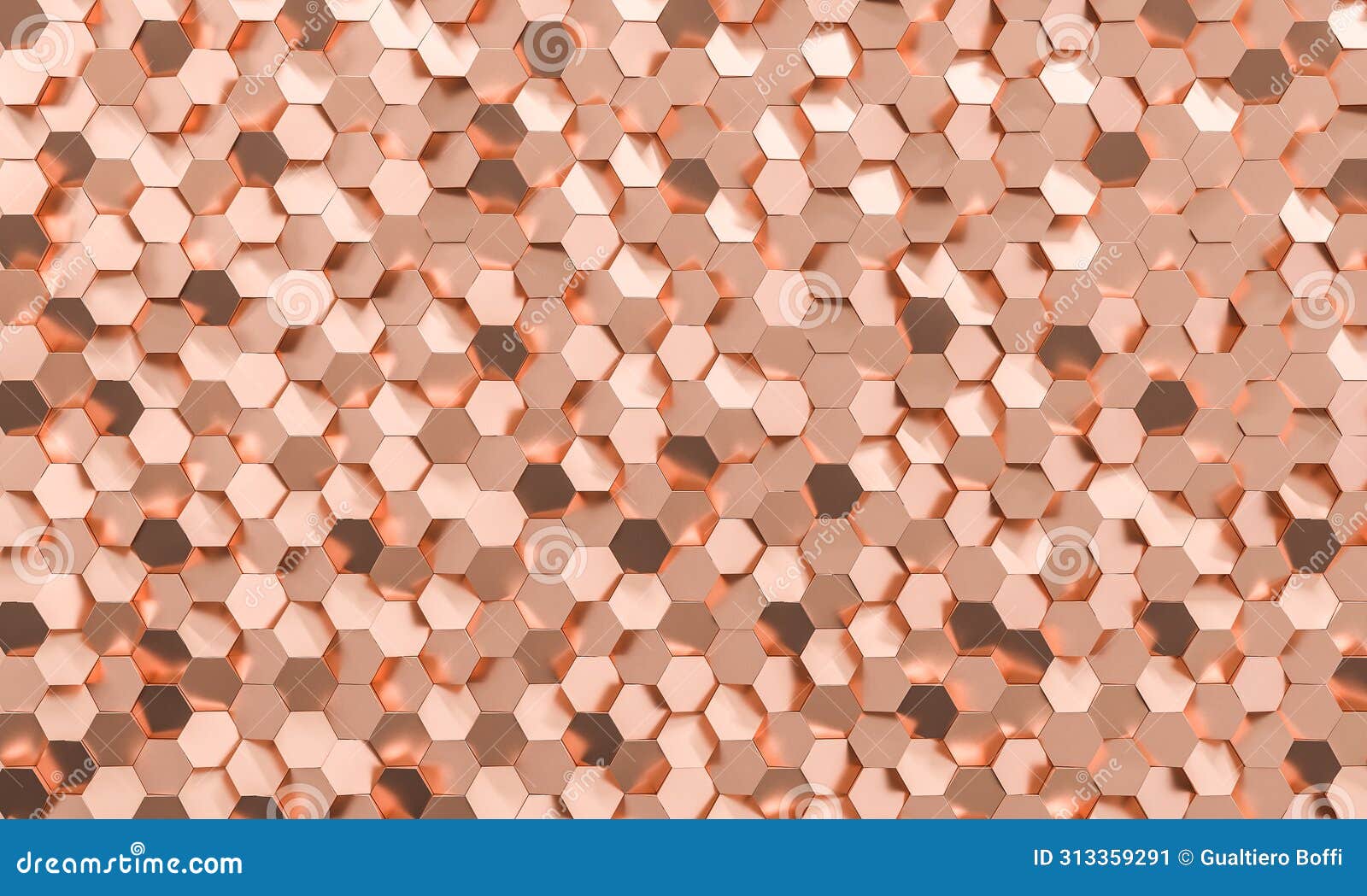 Shiny Copper Hexagonal Tile Pattern Stock Illustration - Illustration ...