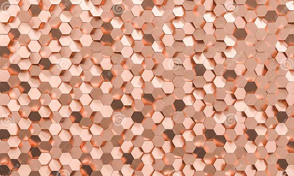 Shiny Copper Hexagonal Tile Pattern Stock Illustration - Illustration ...