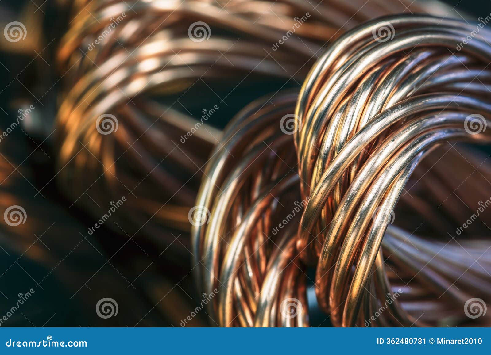 Shiny Copper Wire Coils, Raw Materials for the Metallurgical Industry ...