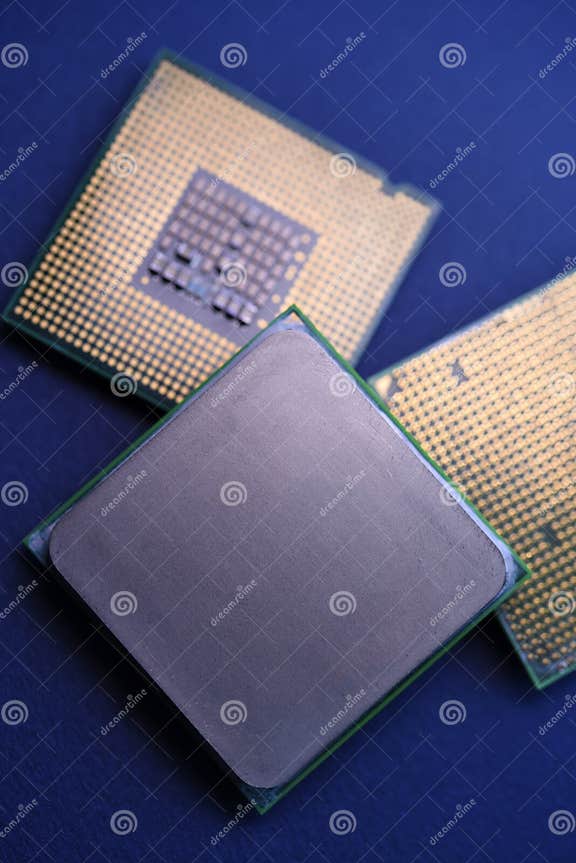 The Shiny Cover of the Computer Processor. Multiple Processors on a ...