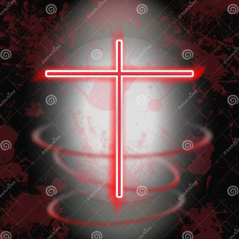 Shiny cross symbol stock illustration. Illustration of christ - 11030589