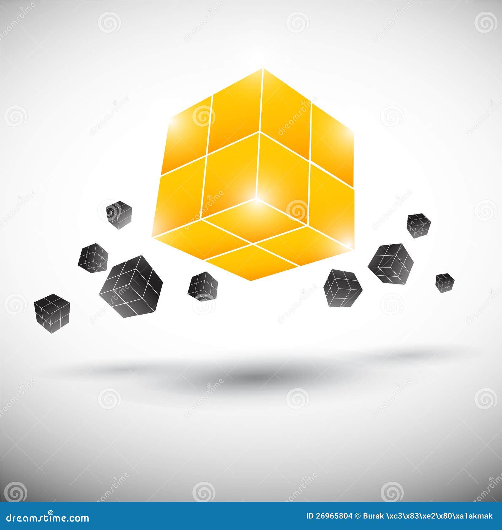 Shiny cube design stock vector. Illustration of cube - 26965804