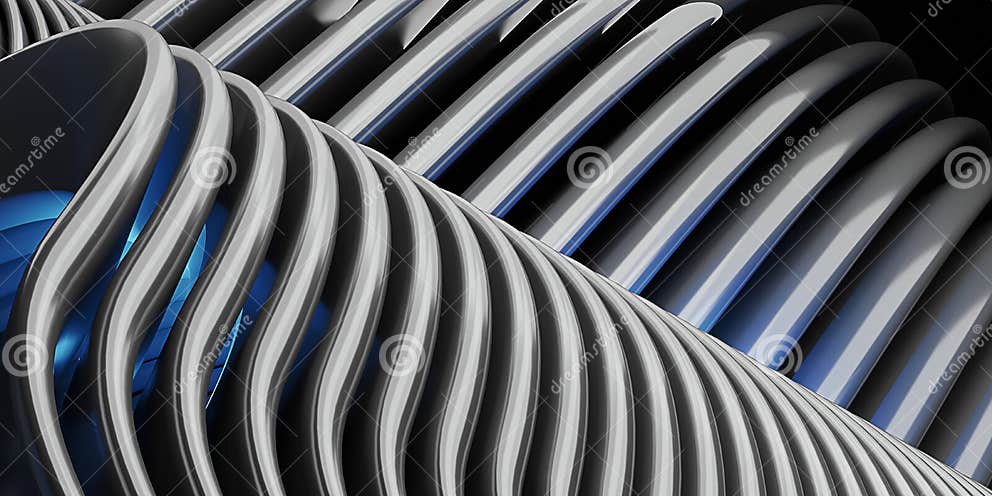 Shiny Curves Parallel Lines Rows Futuristic Wave Pattern Abstract ...