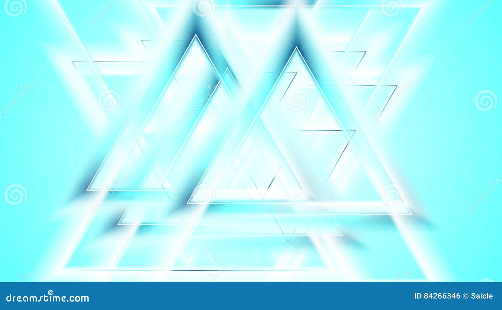 Shiny Cyan Blue Smooth Triangles Tech Background Stock Vector ...