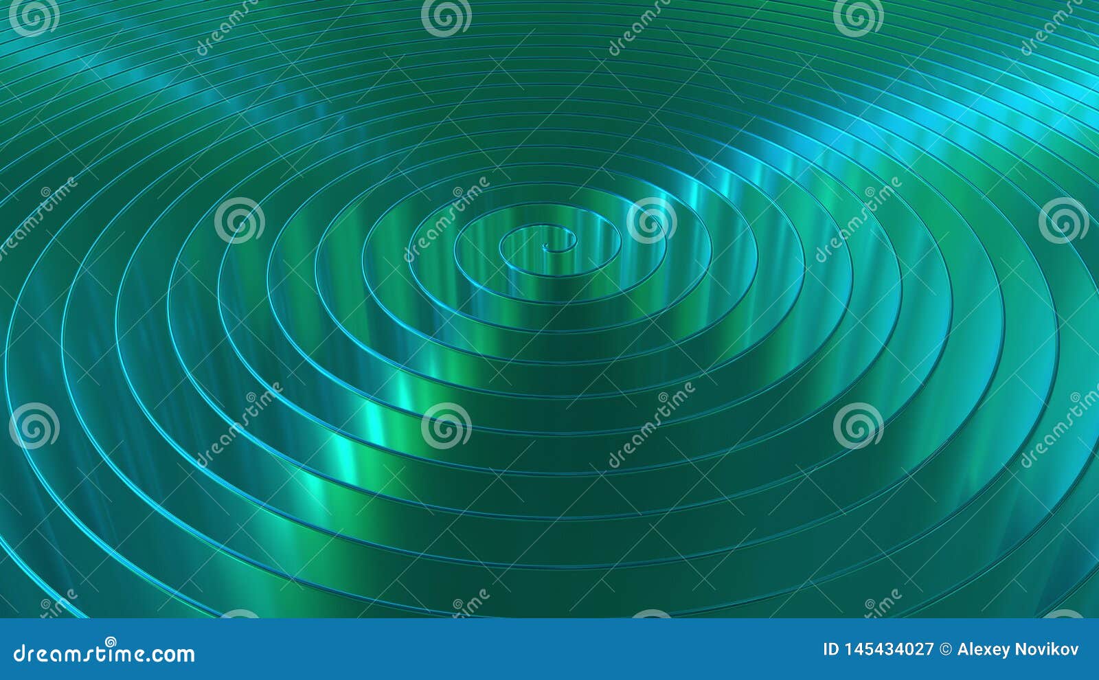 Shiny Cyan Coil, 3D Rendering Stock Illustration - Illustration of ...