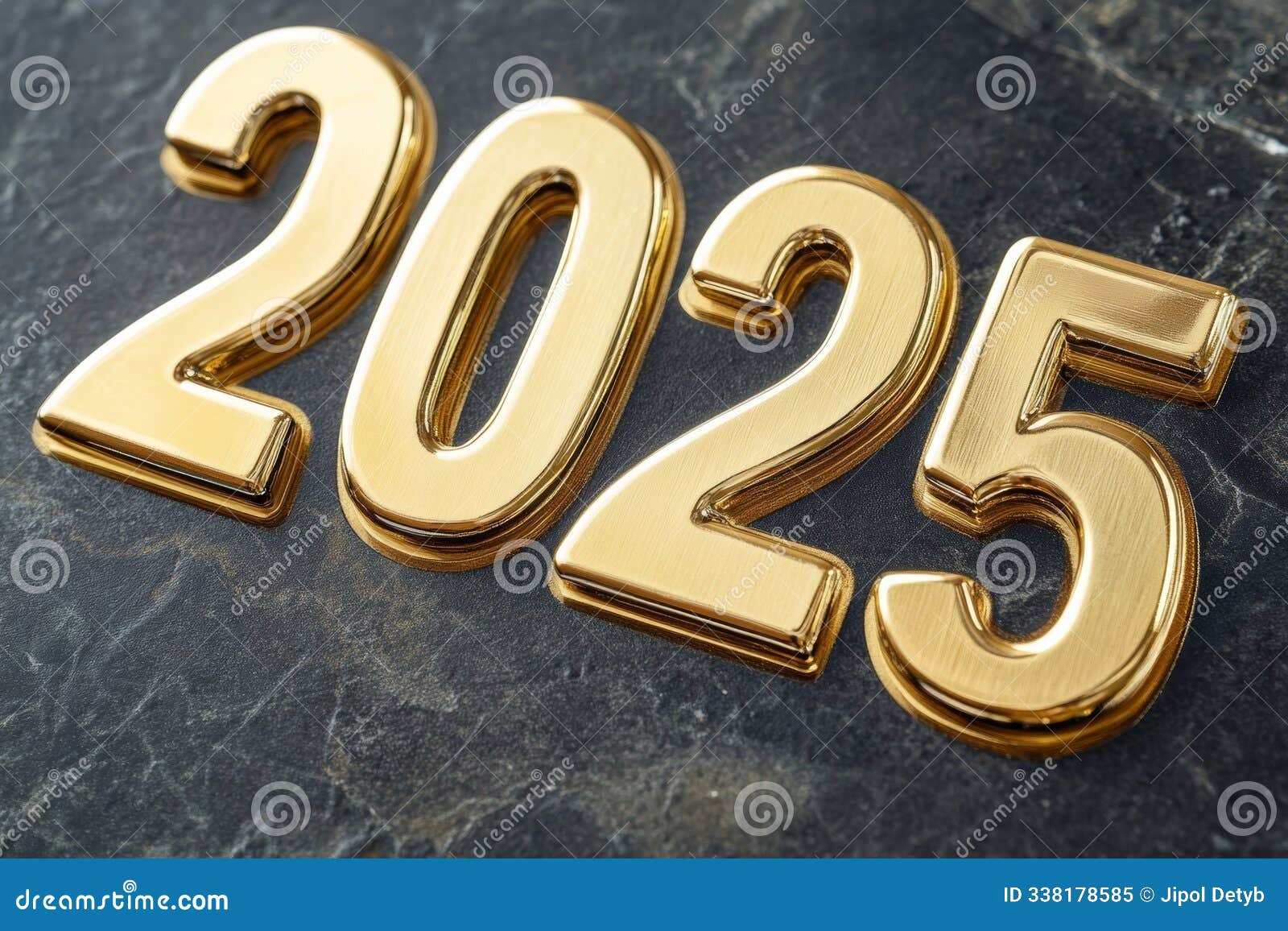 Shiny 3D Golden Smooth Metal 2025 Numbers. Stock Image - Image of happy ...