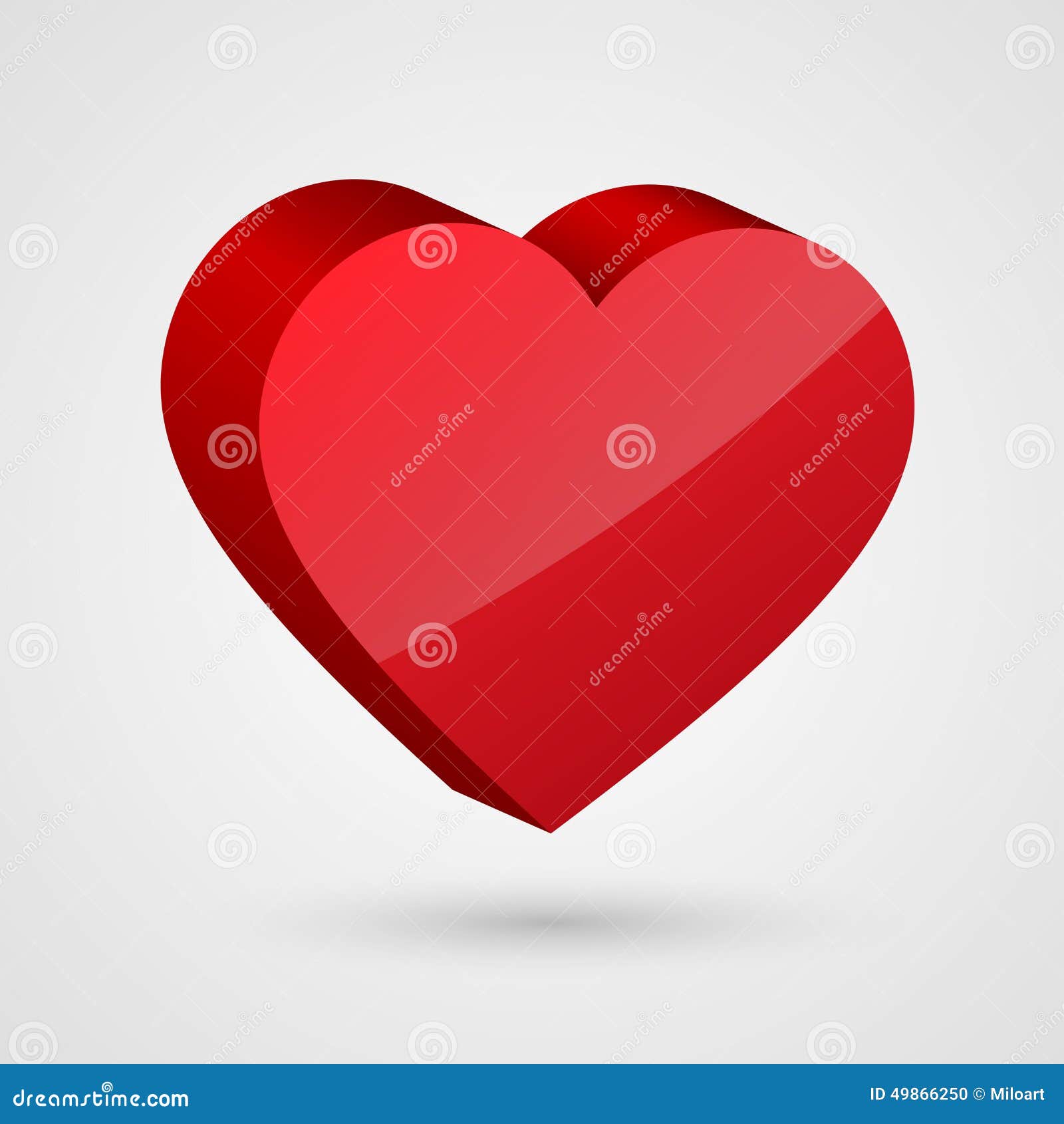 Shiny 3d red heart. stock vector. Illustration of icon - 49866250