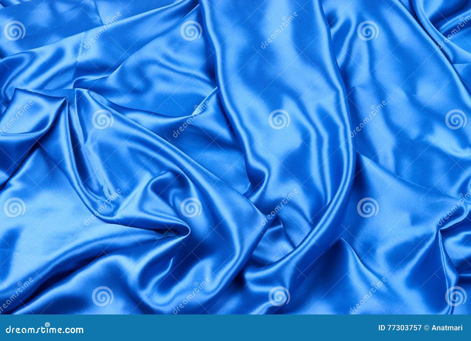 Shiny Deep Blue Fabric Silk Stock Image - Image of beautiful, fabric ...