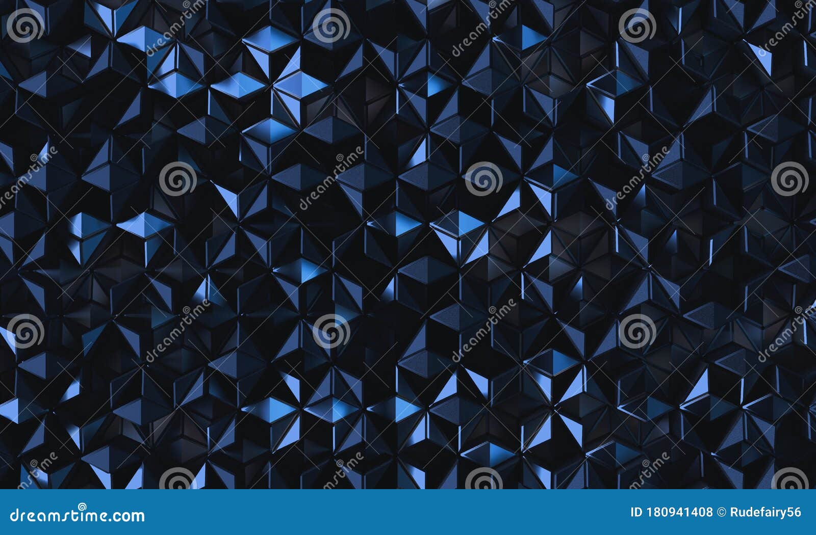 Shiny Deep Blue Mosaic 3d Rendering Background Stock Illustration ...