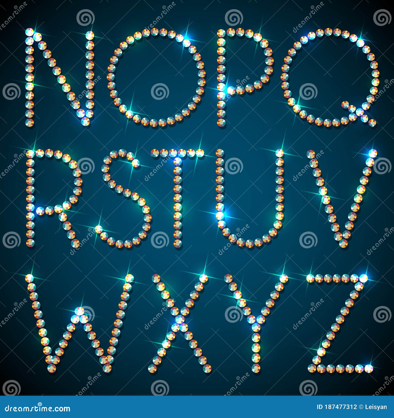 Shiny Diamond Alphabet Letters 2 Stock Vector - Illustration of script ...