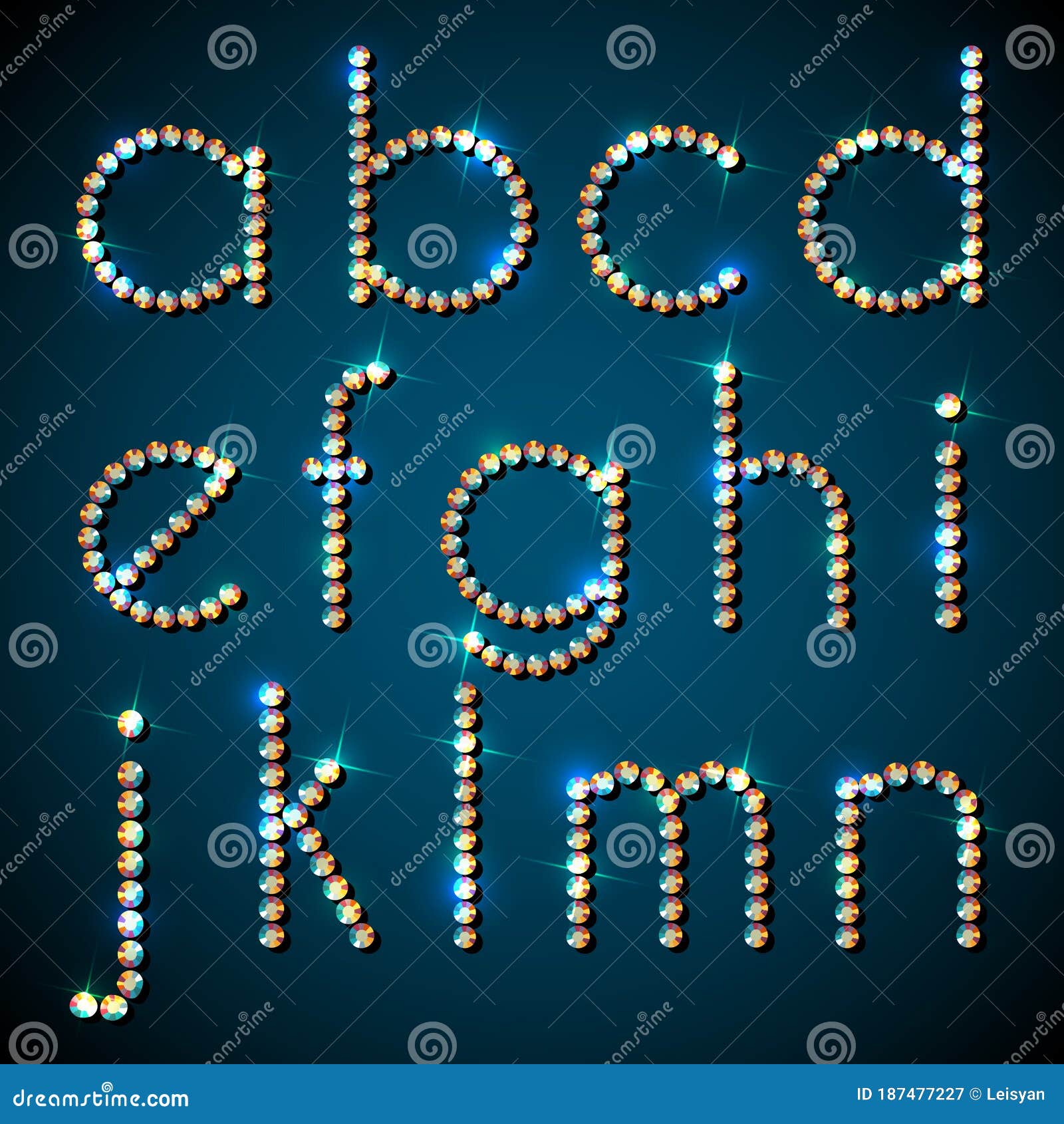 Shiny Diamond Alphabet Letters, Lower Case 1 Stock Vector ...