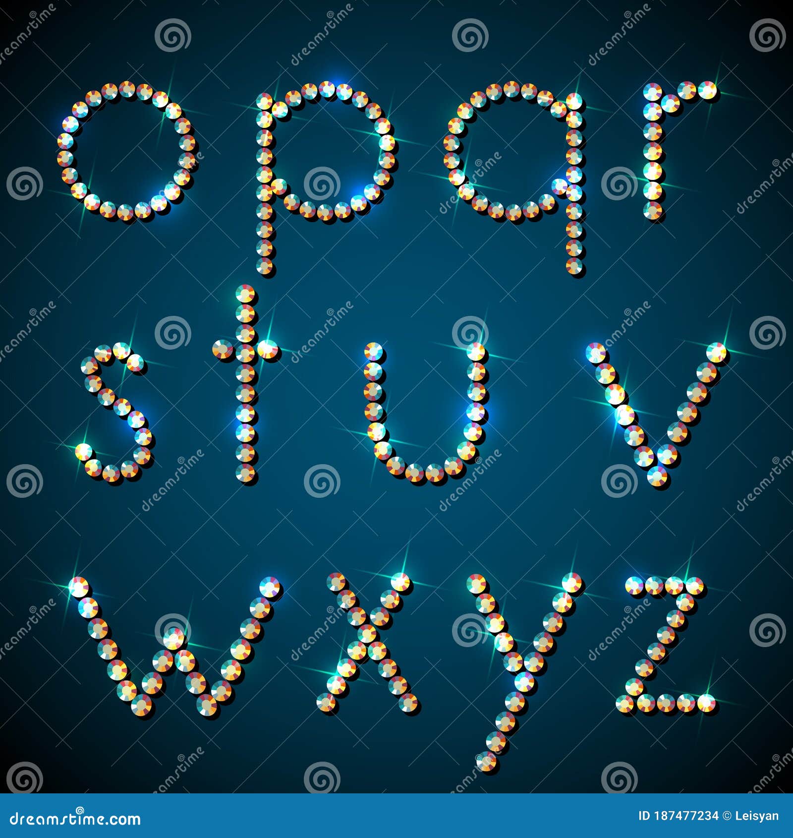 Shiny Diamond Alphabet Letters, Lower Case 2 Stock Vector ...