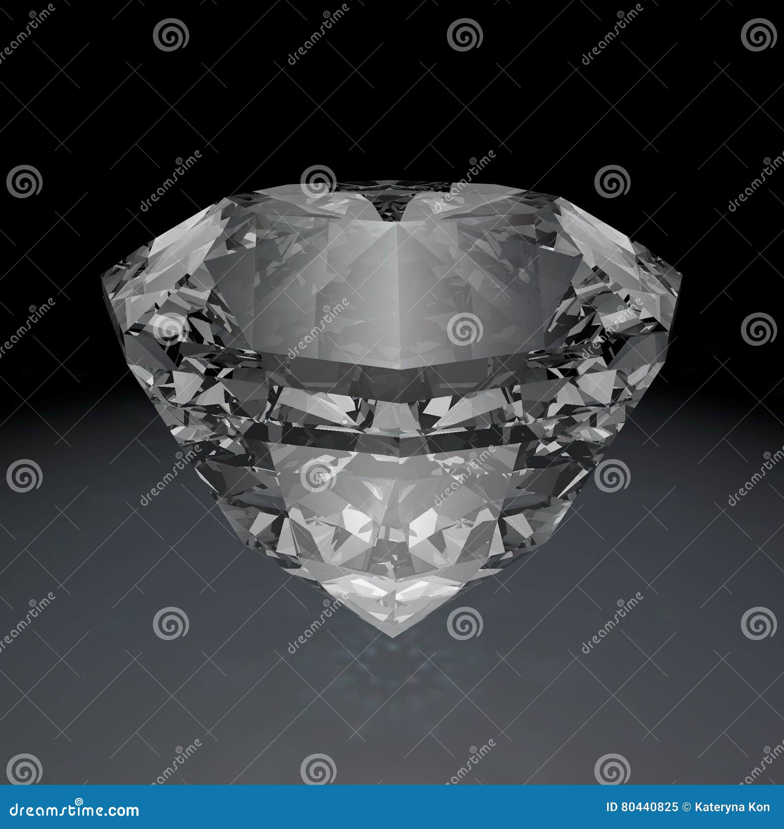 Shiny Diamond, Close-up View Stock Illustration - Illustration of ...