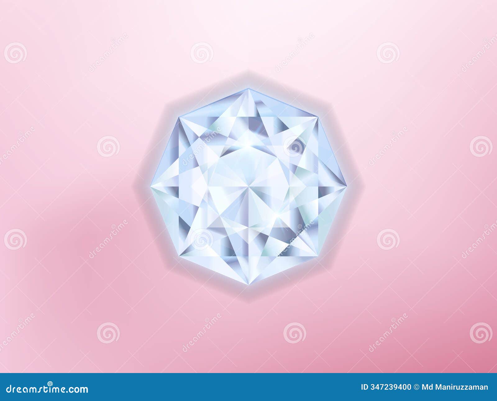 Shiny Diamond Gem Isolated on White Background Stock Vector ...