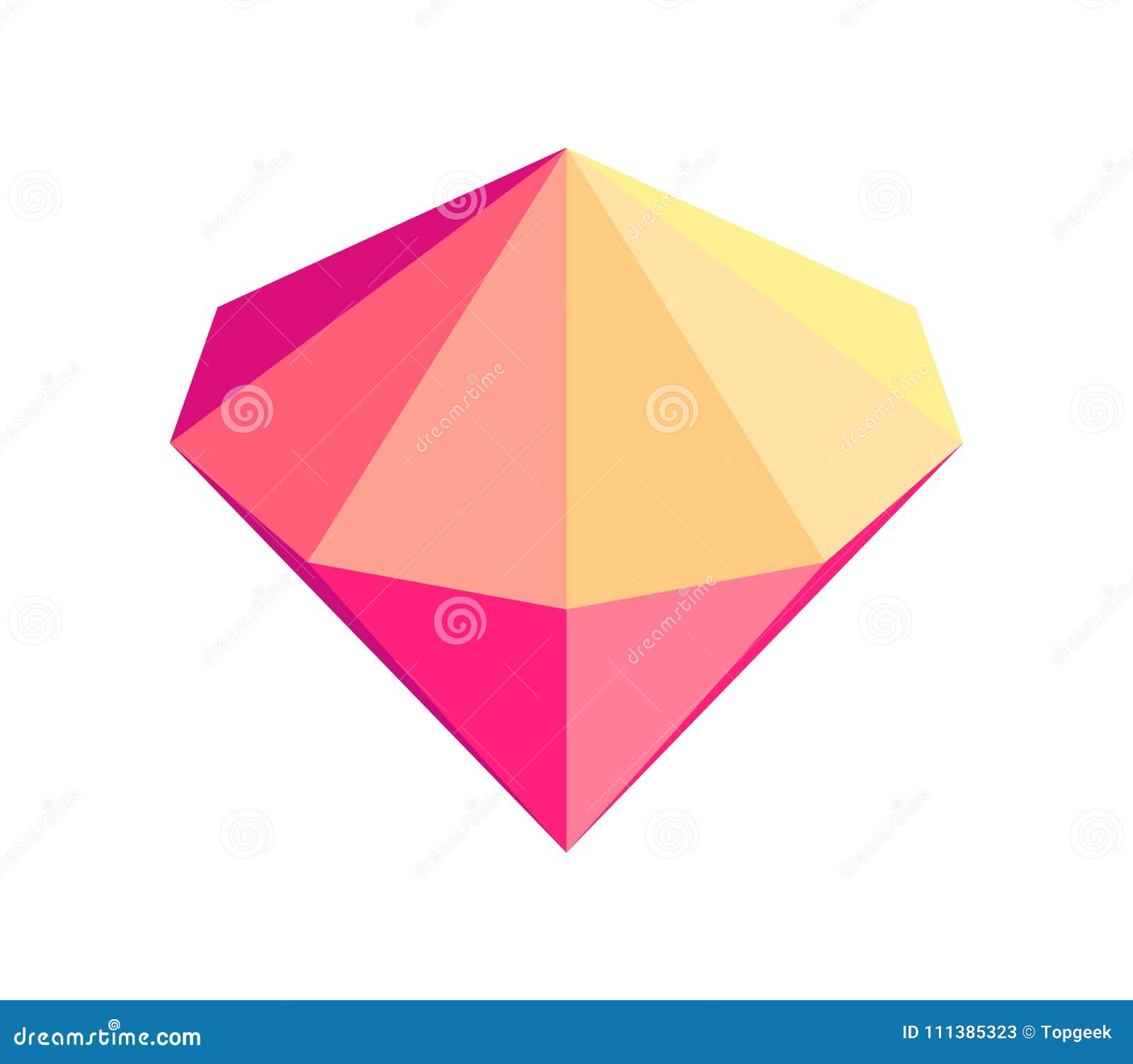 Shiny Diamond of Gradient Color with Cone Top Stock Vector ...