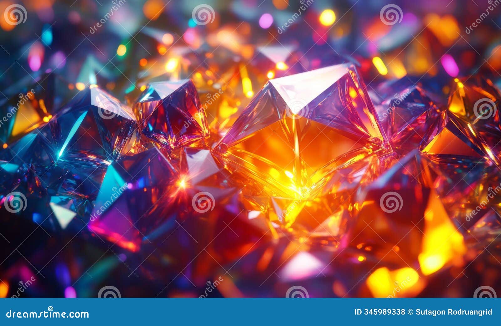 Shiny Diamond Pattern Creates Bright Presentation Backdrop, Colorful ...