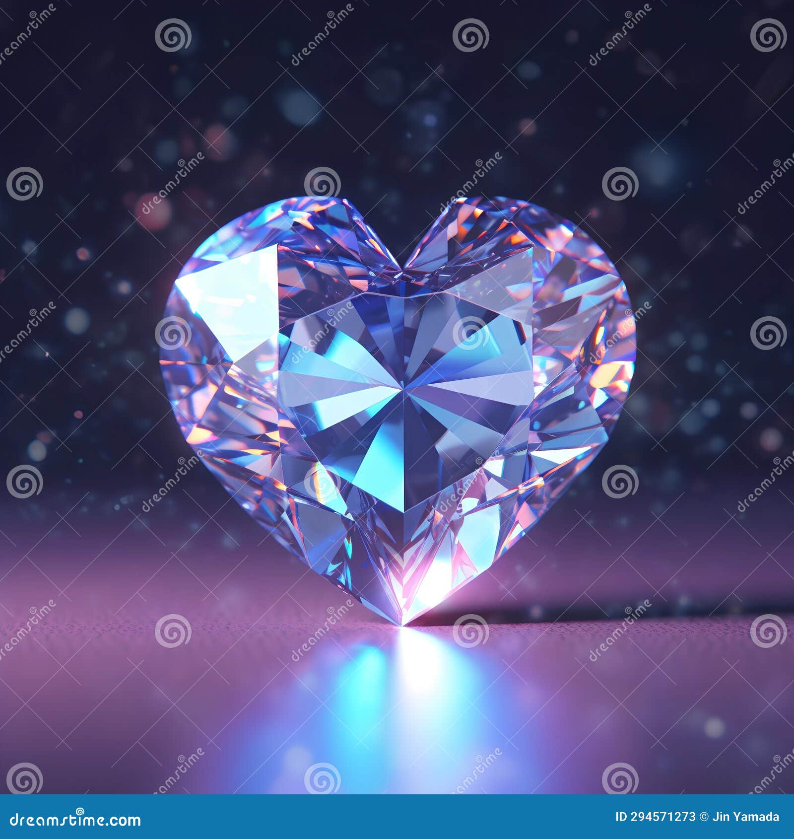 Shiny Diamond in the Shape of a Heart. 3d Rendering Stock Illustration ...