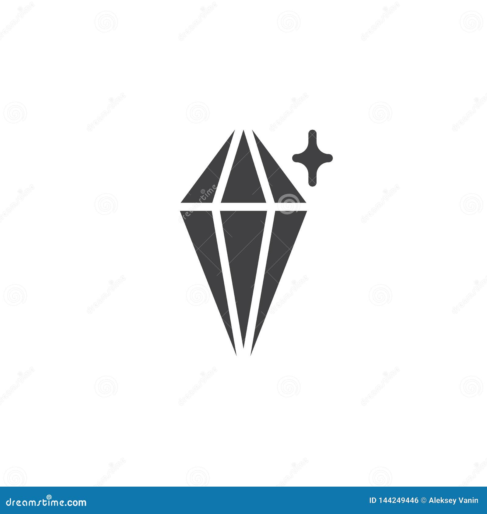 Shiny diamond vector icon stock vector. Illustration of sparkling ...