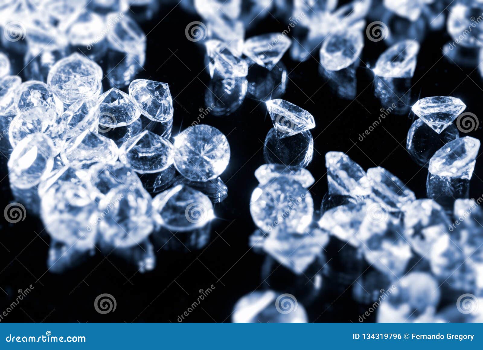 Shiny Diamonds on a Black Background Stock Photo - Image of brilliant ...