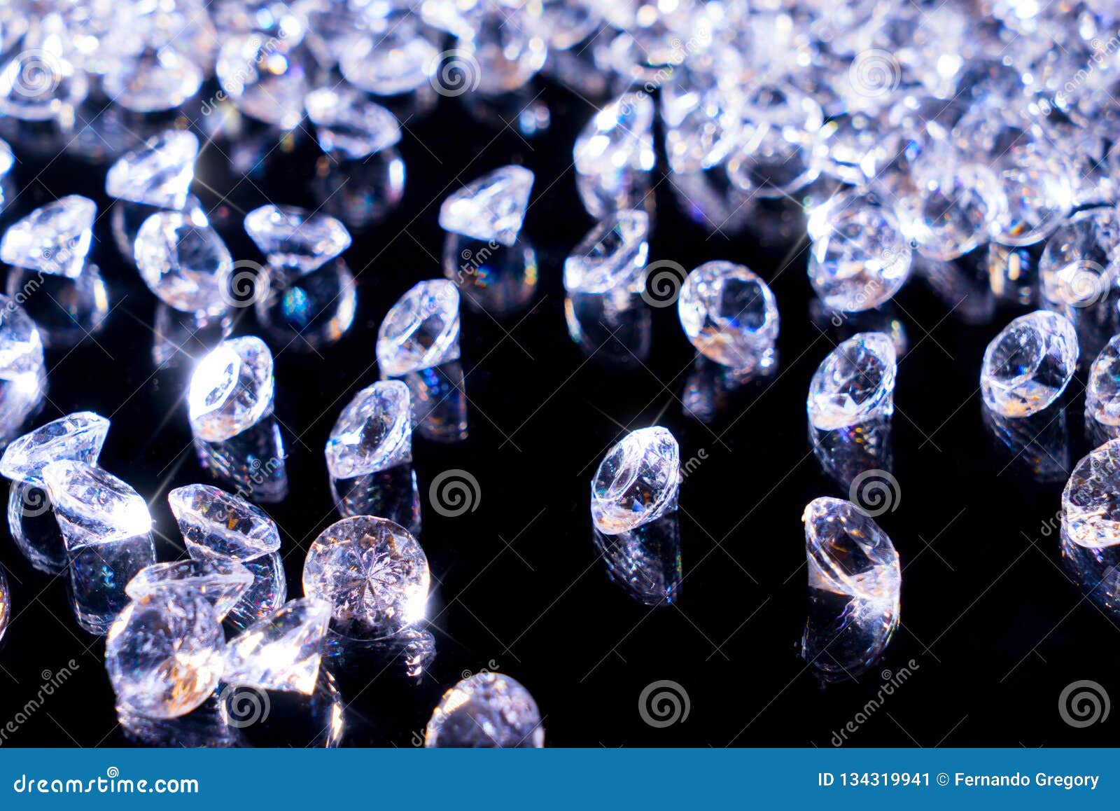 Shiny Diamonds on a Black Background Stock Image - Image of crystal ...