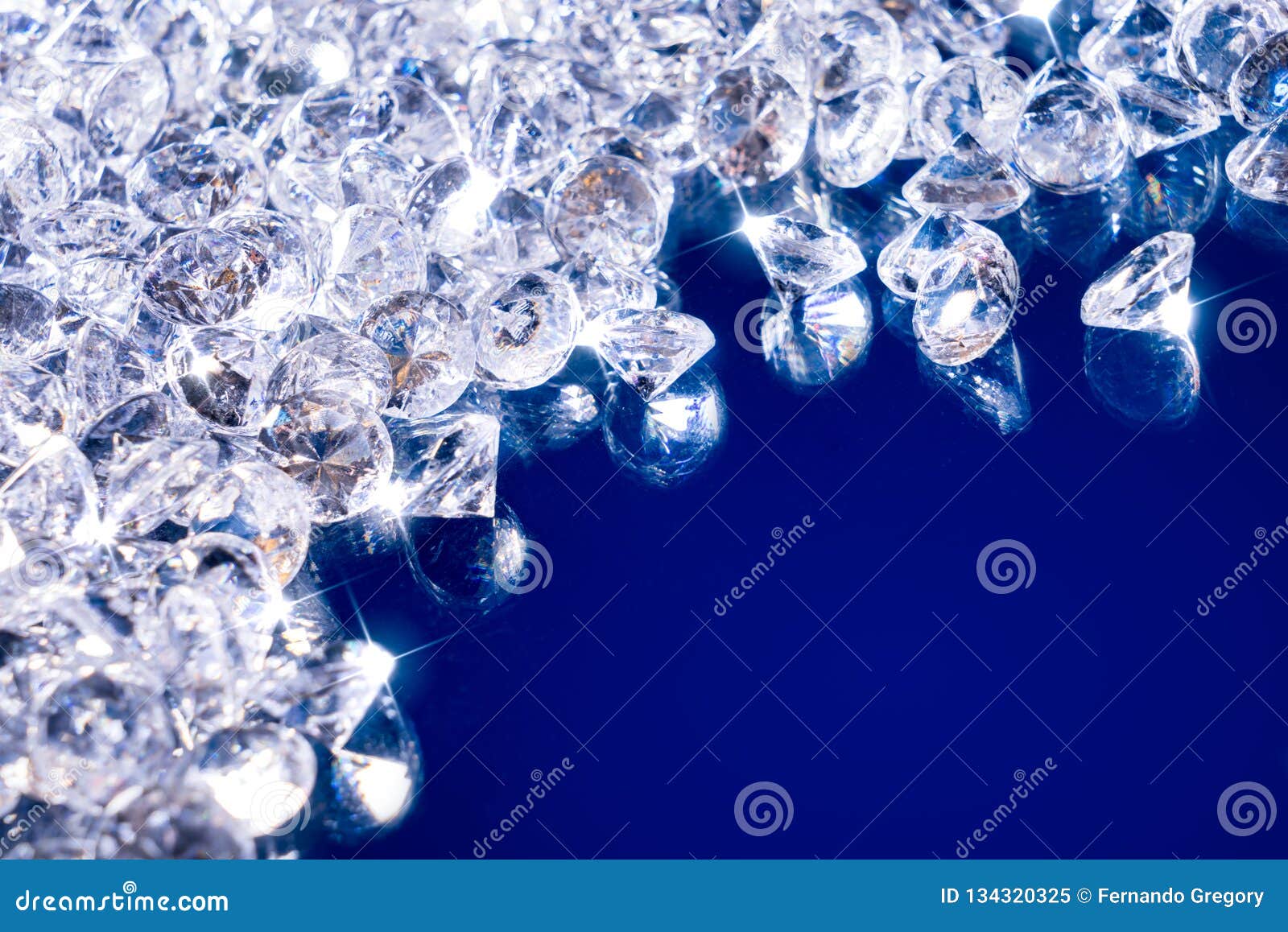 Shiny Diamonds on a Blue Background Stock Image - Image of beautiful ...