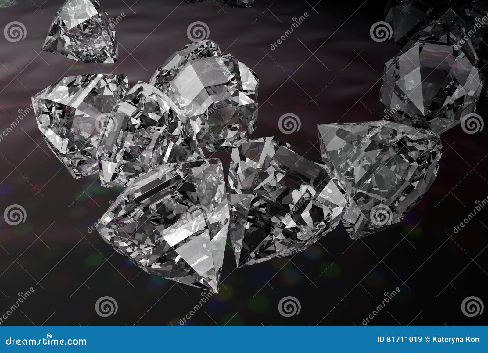 Shiny Diamonds on Colorful Background Stock Illustration - Illustration ...