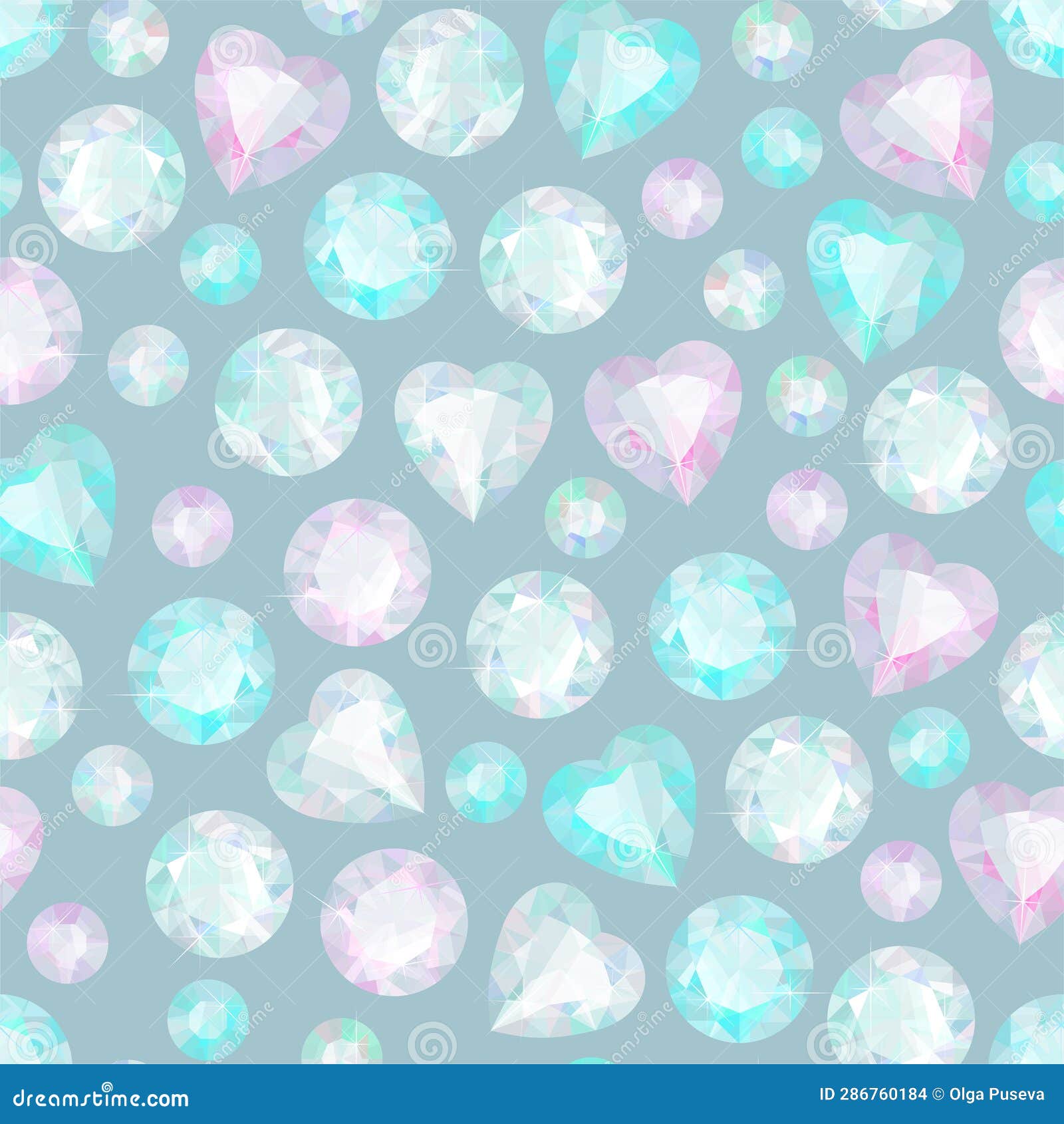 Shiny Diamonds of Different Shape Vector Pattern Stock Illustration ...