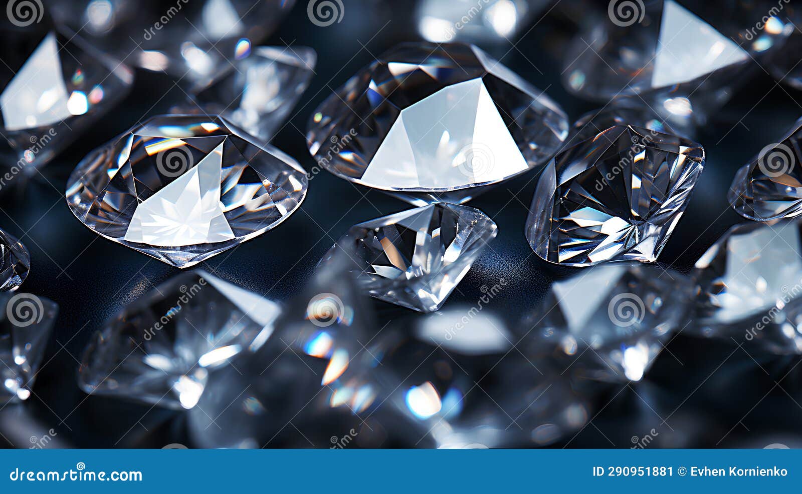 Shiny Diamonds with Reflection Stock Illustration - Illustration of ...