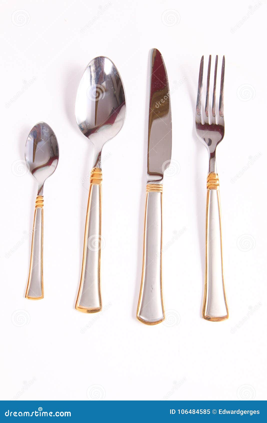 Shiny Dining Tools on White Stock Image - Image of dishware, diner ...