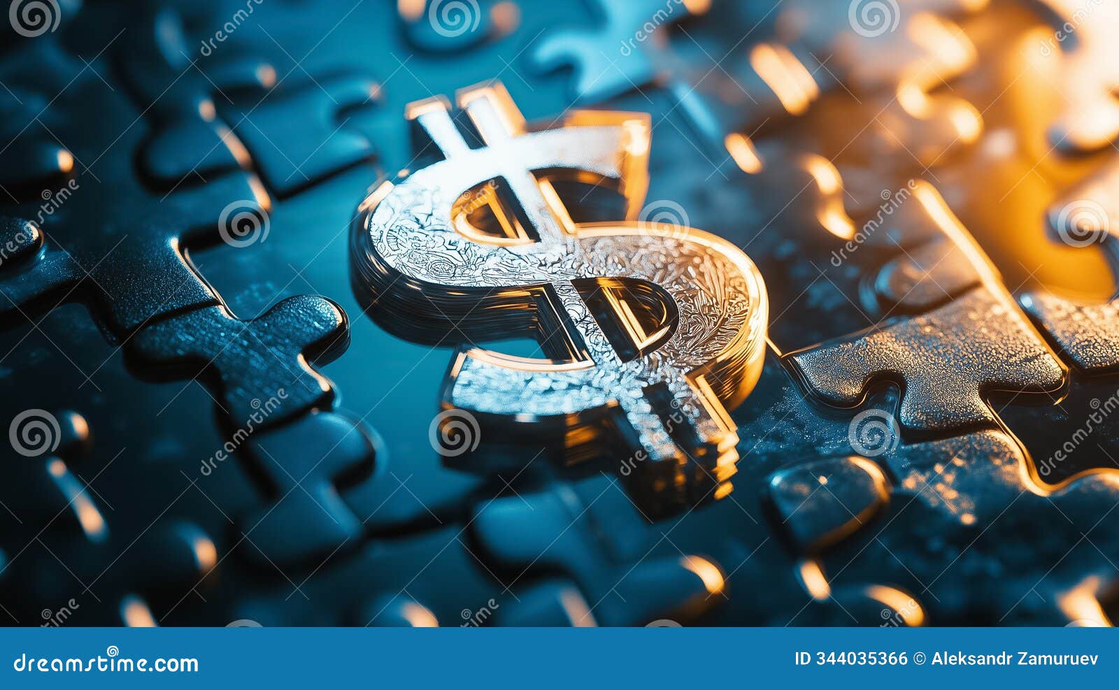 A Shiny Dollar Sign on Interlocking Puzzle Pieces Highlights the ...